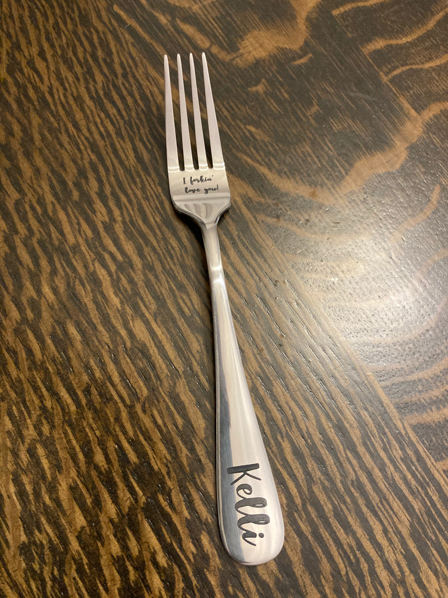 Personalized laser engraved Fork – Wingnut Laser