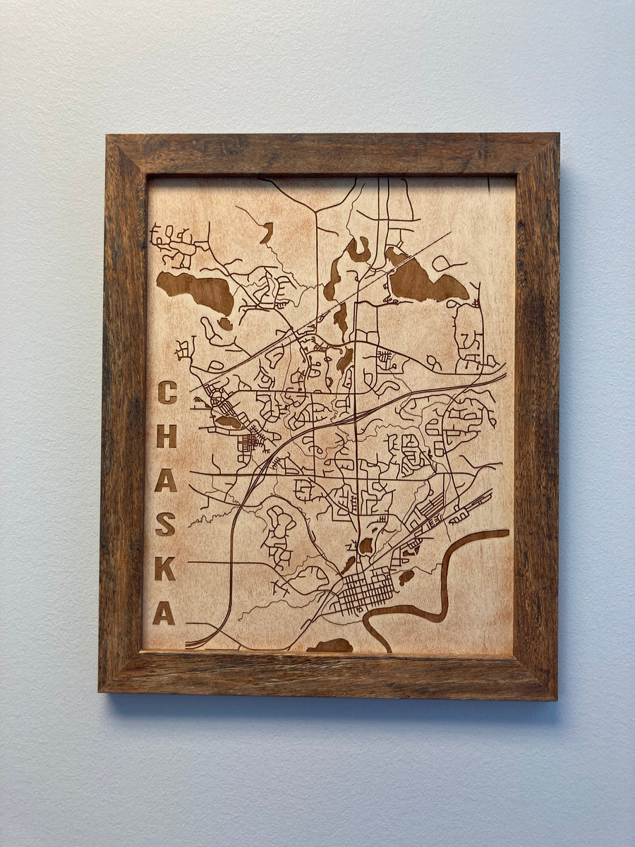 Chaska map, 14" x 11" – Wingnut Laser